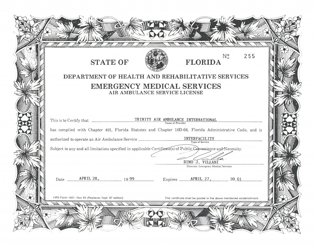 Florida State Department of Health - Air Ambulance | Trinity Air ...