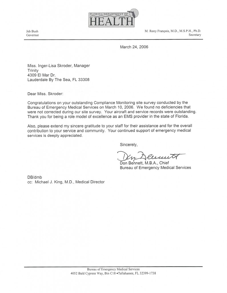 FL-DOH_Letter - Mar 24, 2006 - Air Ambulance | Trinity Air Ambulance ...